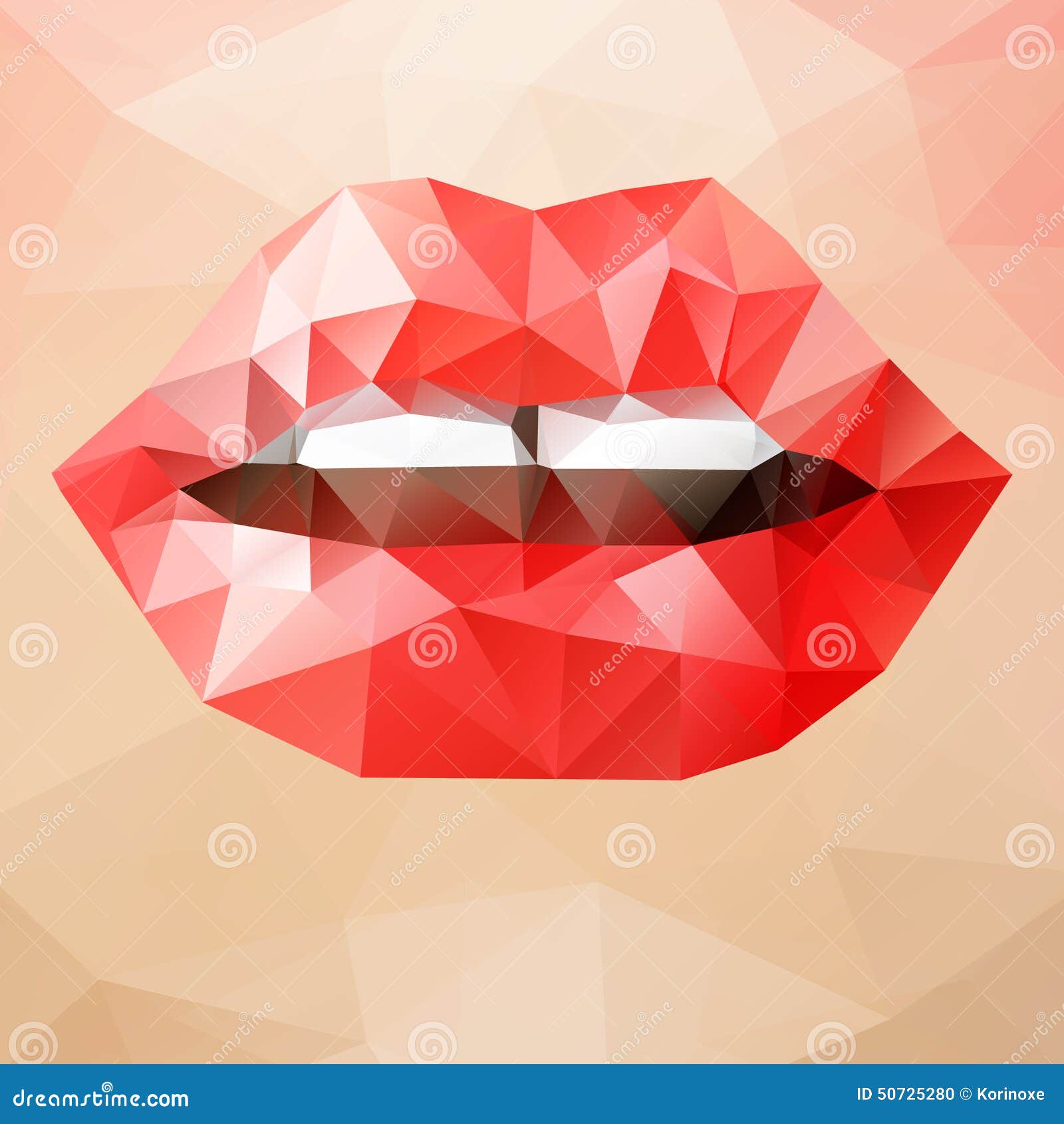 Woman triangle lips stock vector. Illustration of color - 50725280