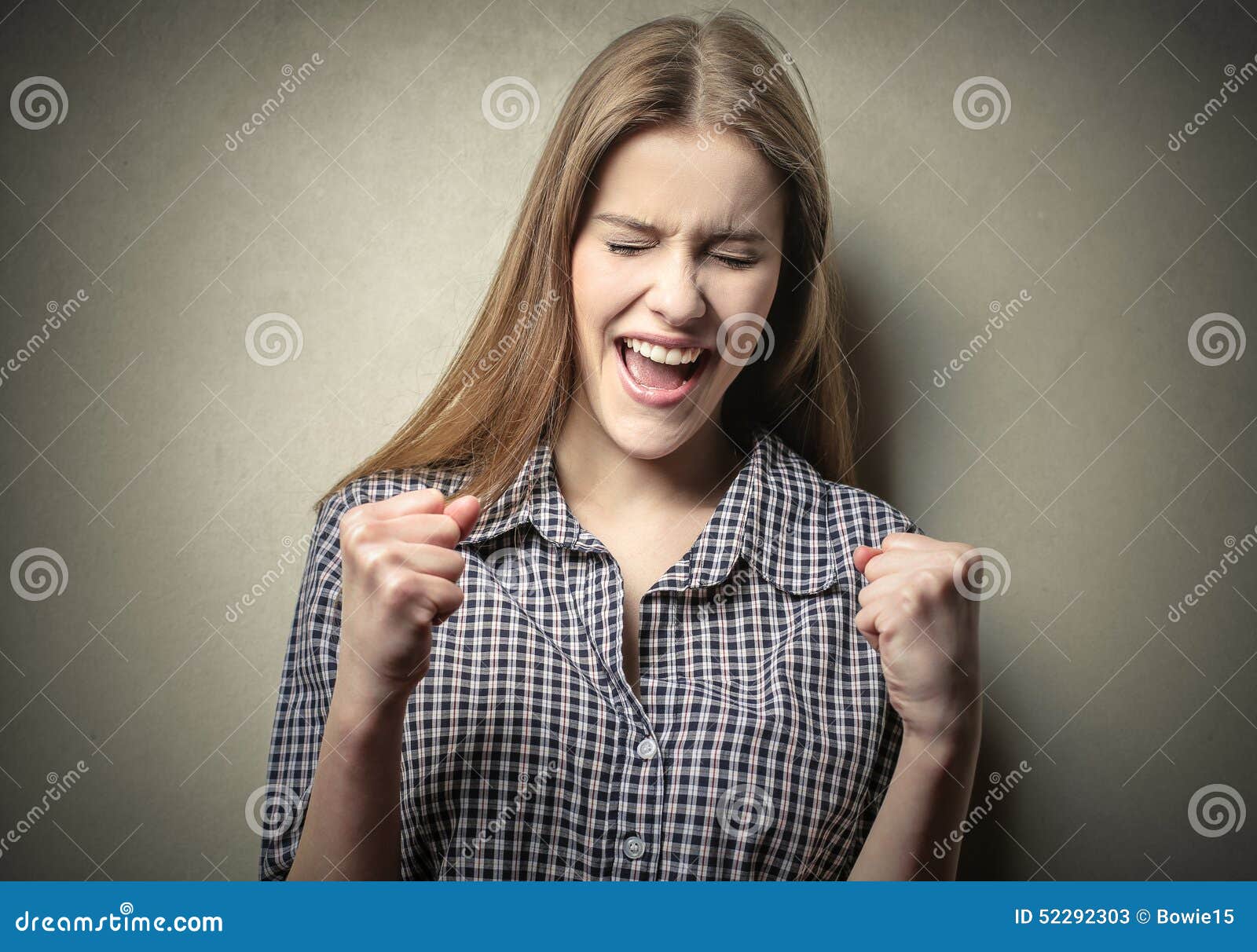 Woman triumphant stock image. Image of smile, winning - 52292303