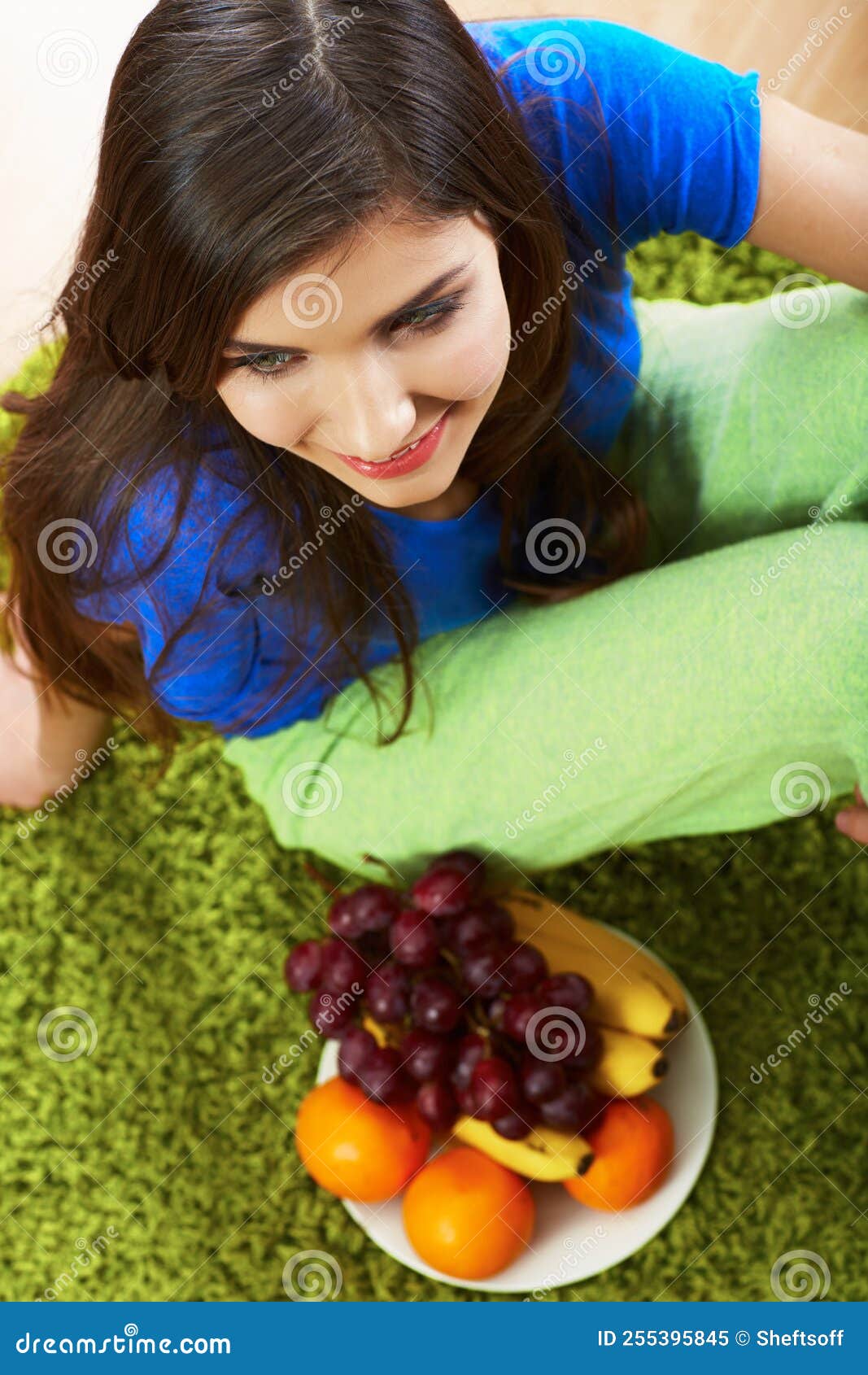 Woman tropical fruit diet stock image. Image of healthy - 255395845
