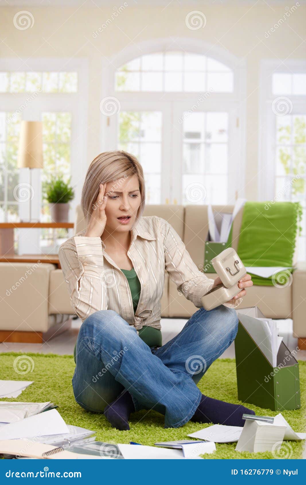 Woman in trouble stock image. Image of crossed, cross - 16276779
