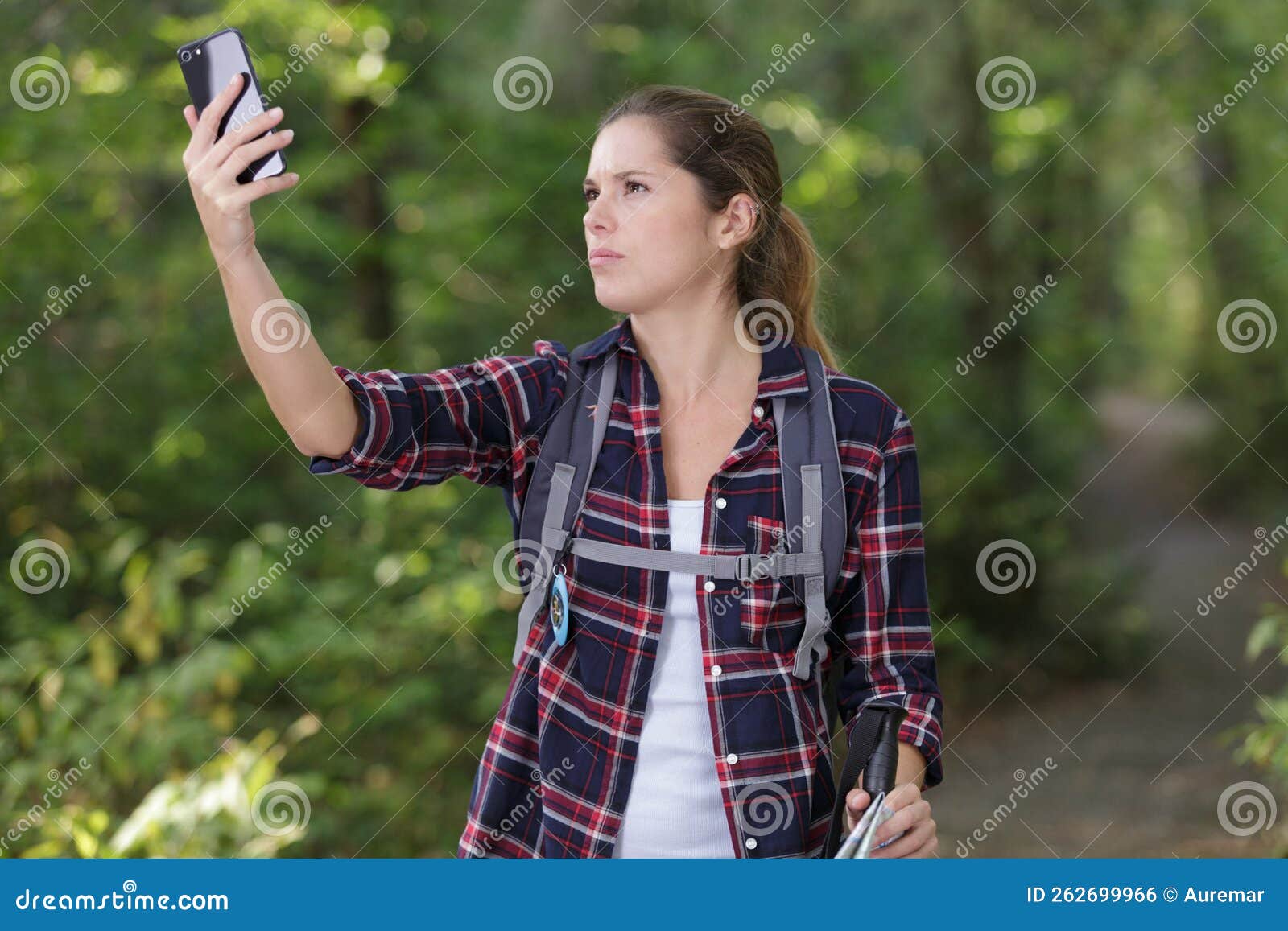 Woman Trying To Catch Cellular Connection Stock Photo - Image of woman ...