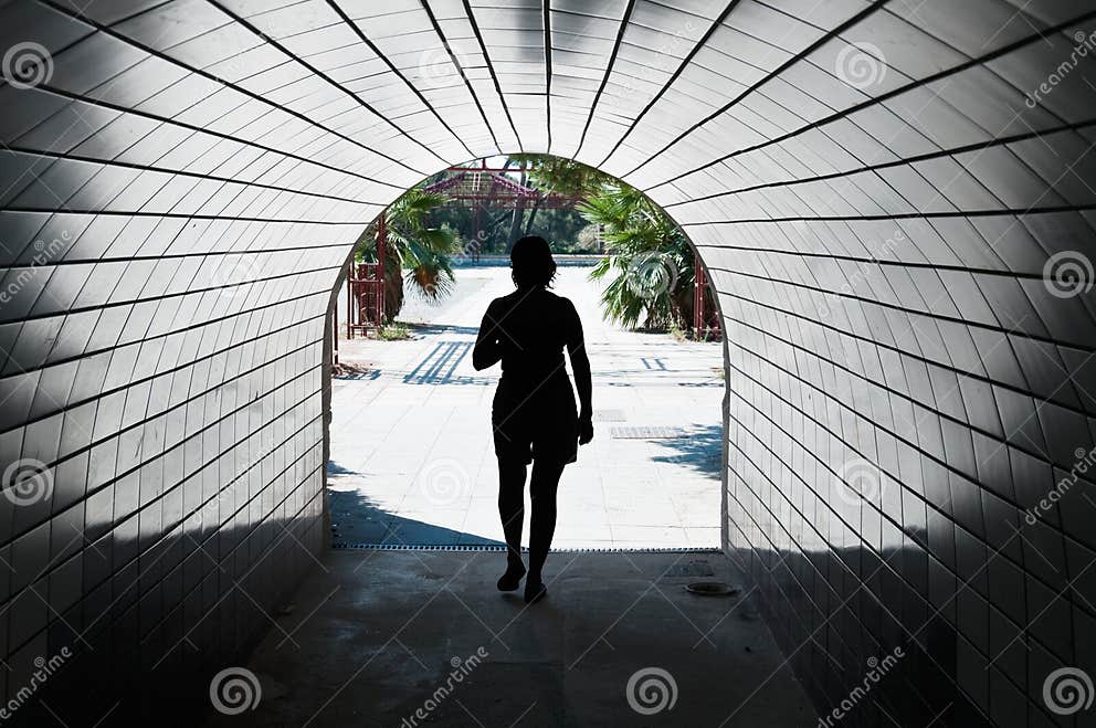 Woman in a tunnel stock image. Image of human, people - 15536747