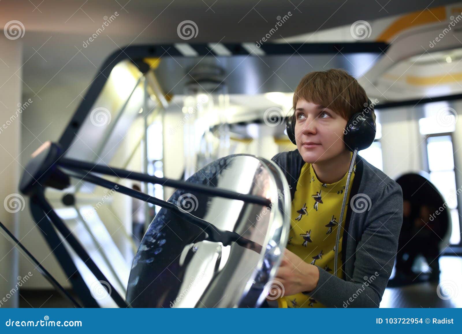 Woman tunning radar stock photo. Image of leisure, exhibit - 103722954