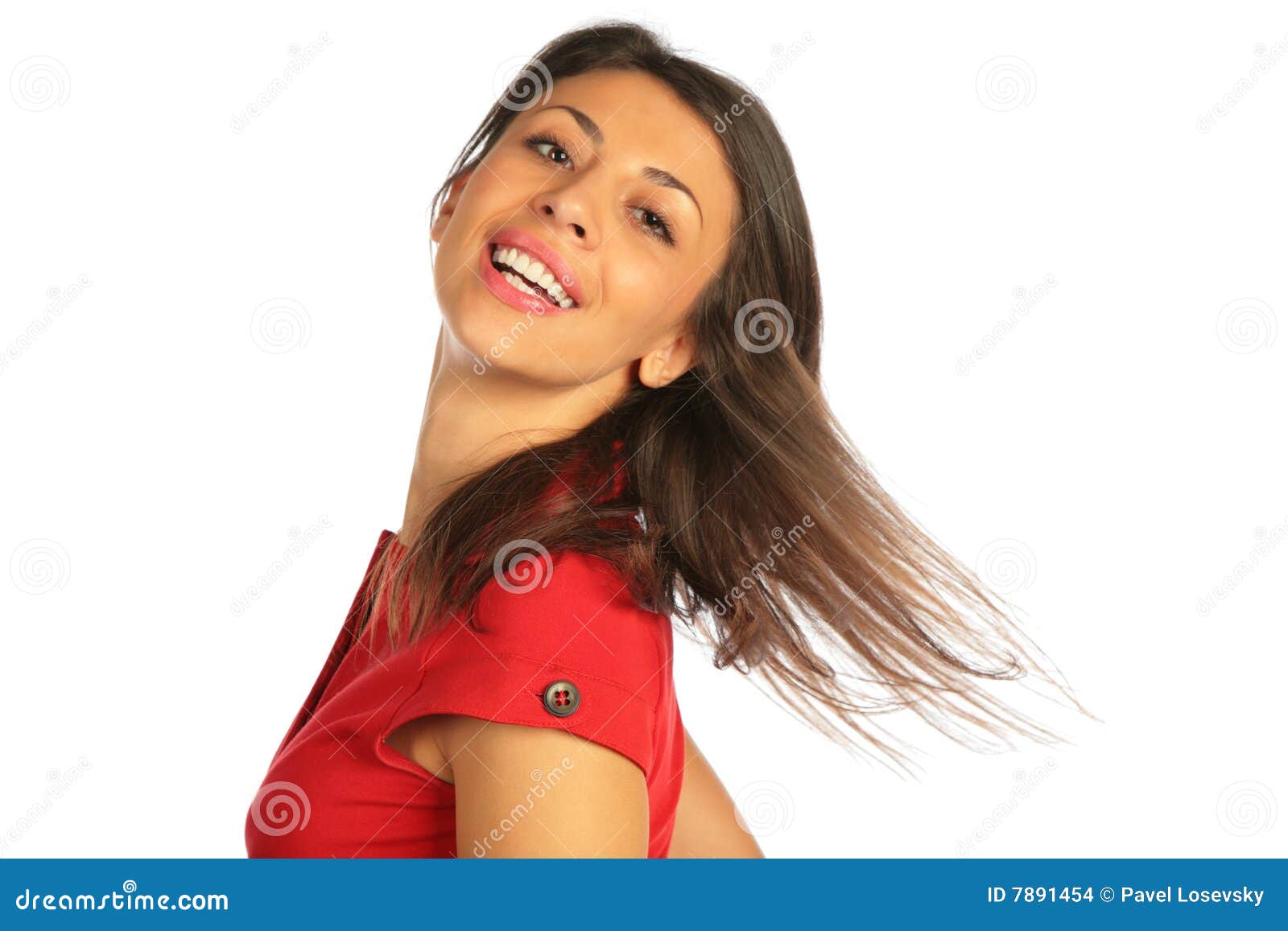 Woman Turn Head, Flying Hair Stock Photo - Image of people, action: 7891454