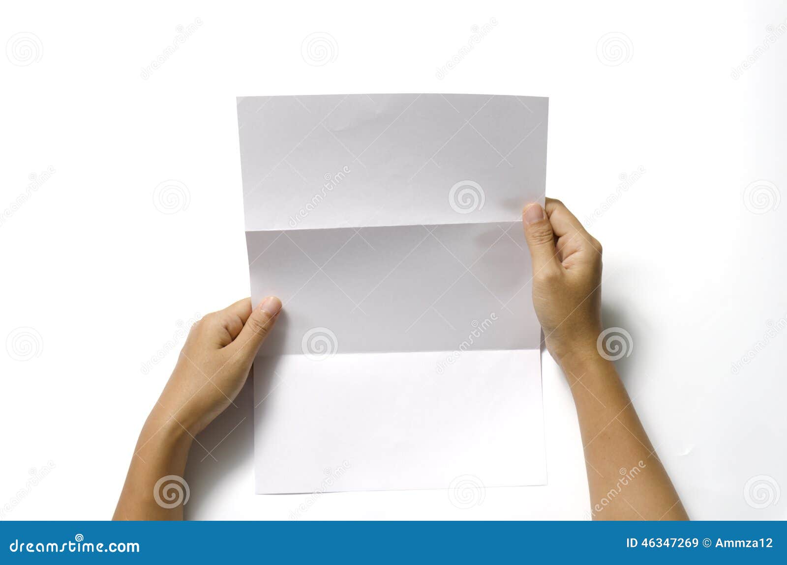Woman Two Hands Holding Paper Stock Image - Image of finger, closeup ...