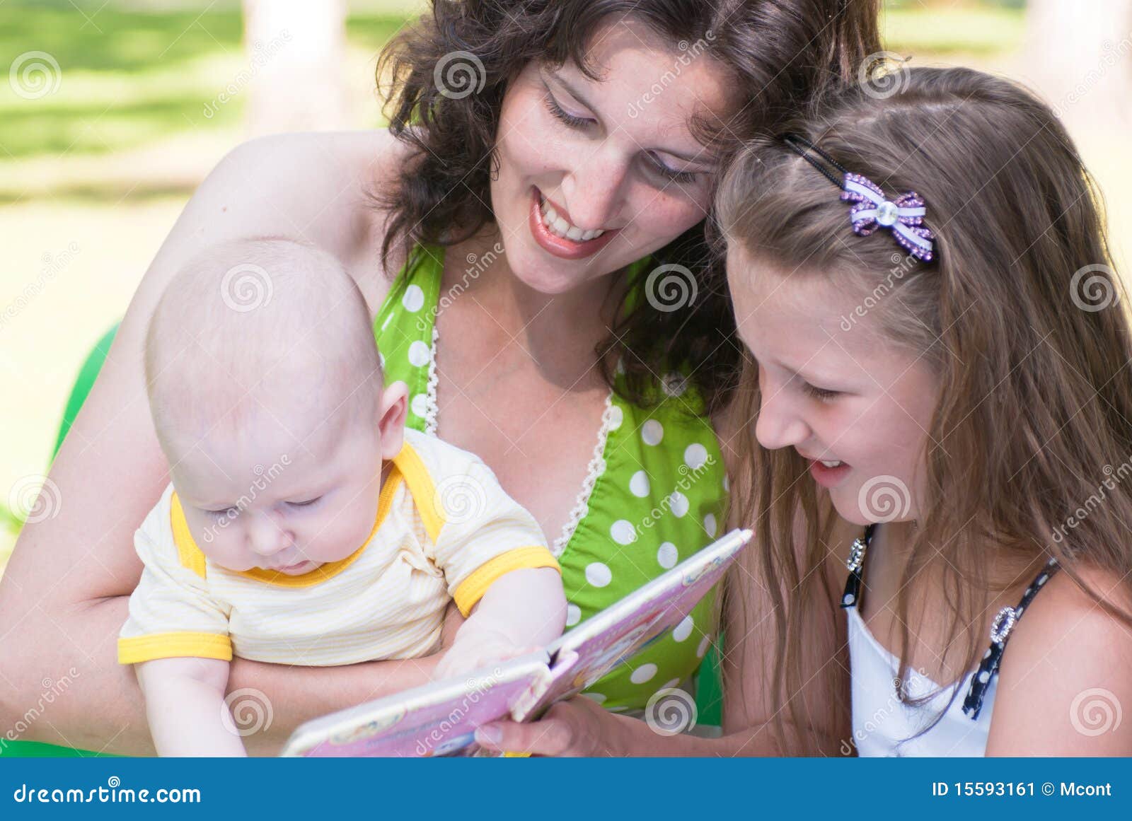 Woman and Two Small Children Look Book Stock Image - Image of portrait ...