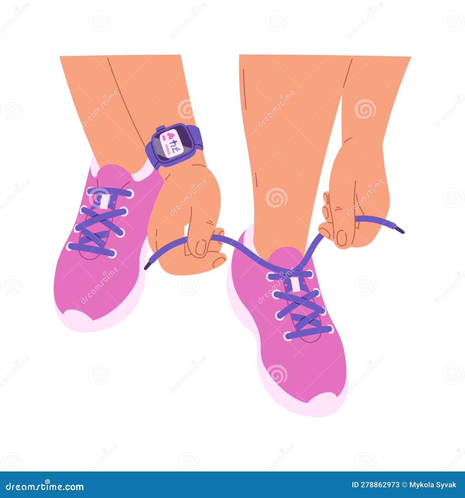 Woman Tying Her Frizzy Hair In A Ponytail Vector Illustration ...