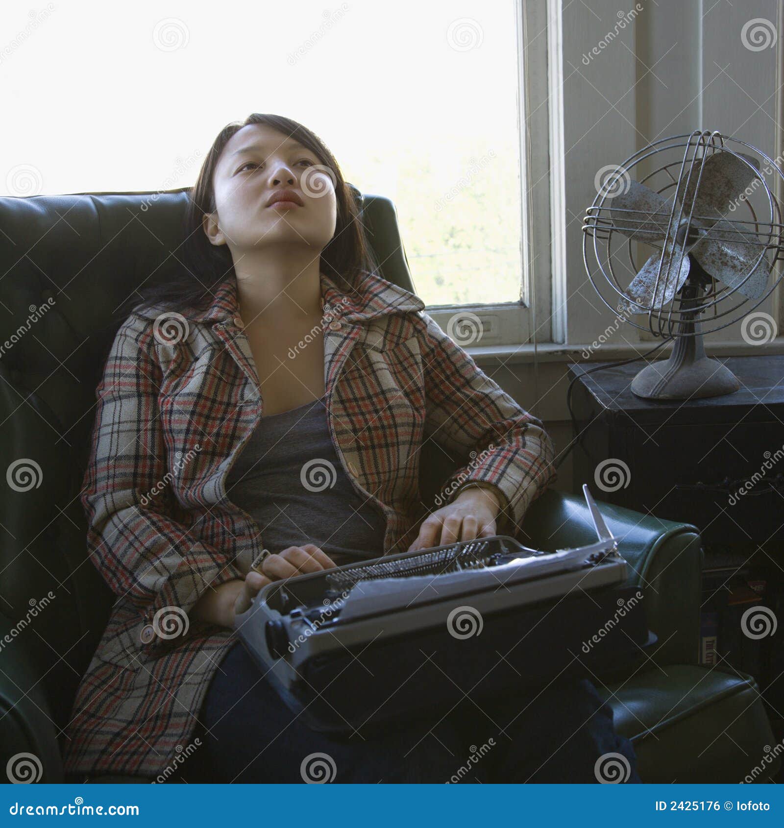 Woman with typewriter. stock photo. Image of 070112q0296 - 2425176