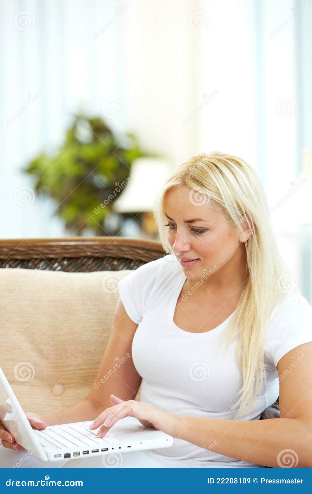 Woman typing stock image. Image of nice, laptop, natural - 22208109