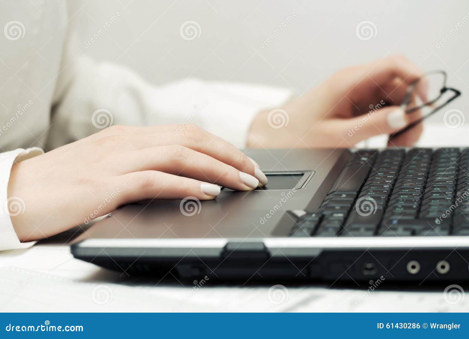 Woman Typing on Computer Keyboard Stock Photo - Image of office ...