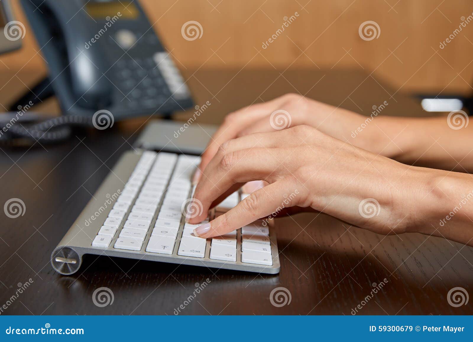 Woman Typing on a Computer Keyboard Stock Image - Image of office ...
