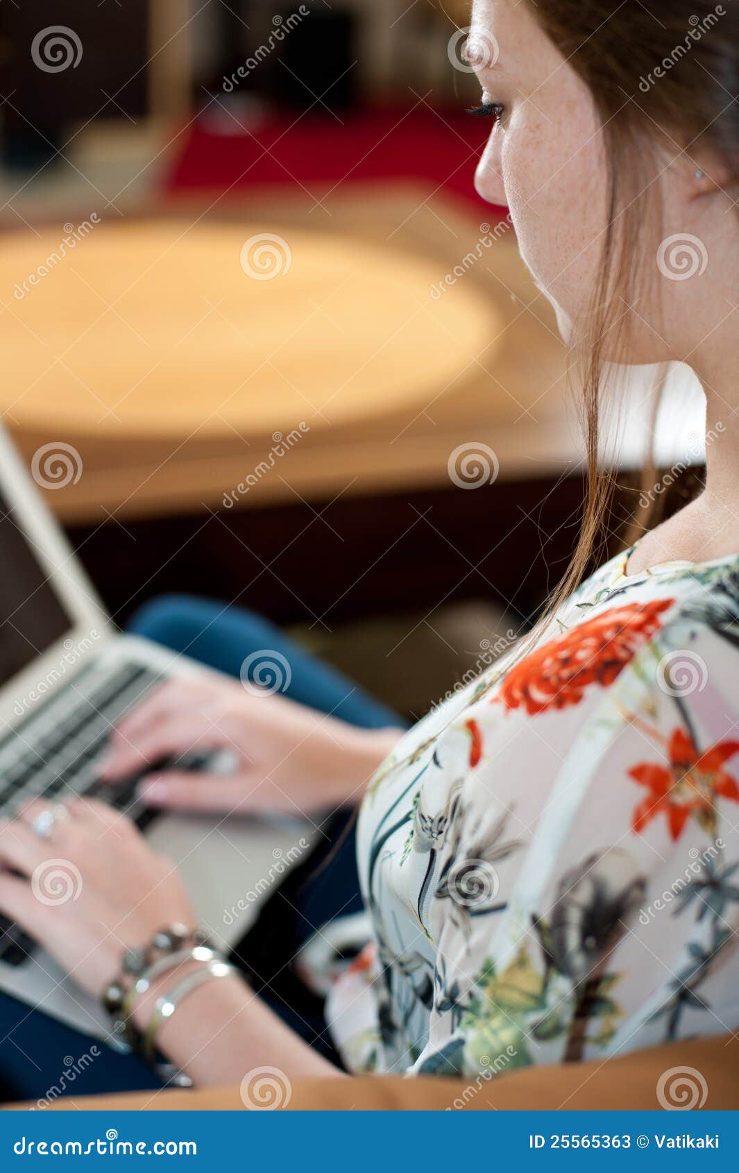 Woman Typing on Her Laptop. Stock Image - Image of beauty, computer ...