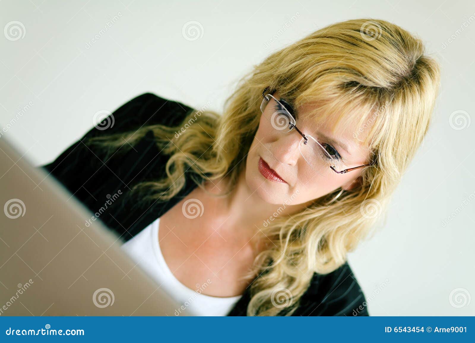 Woman typing at the Laptop stock photo. Image of executive - 6543454