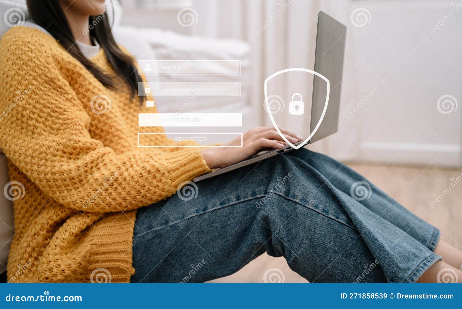 Woman Typing Login And Password In The Concept Of Cyber Security Information Security Data