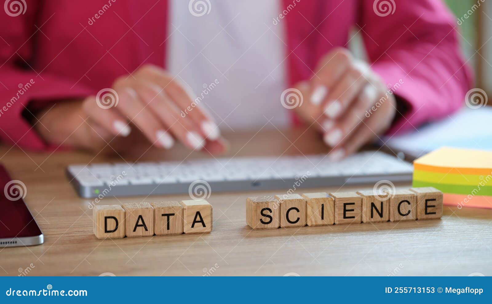Woman is Typing Scientific Data Graphs and Statistics on Keyboard Stock ...