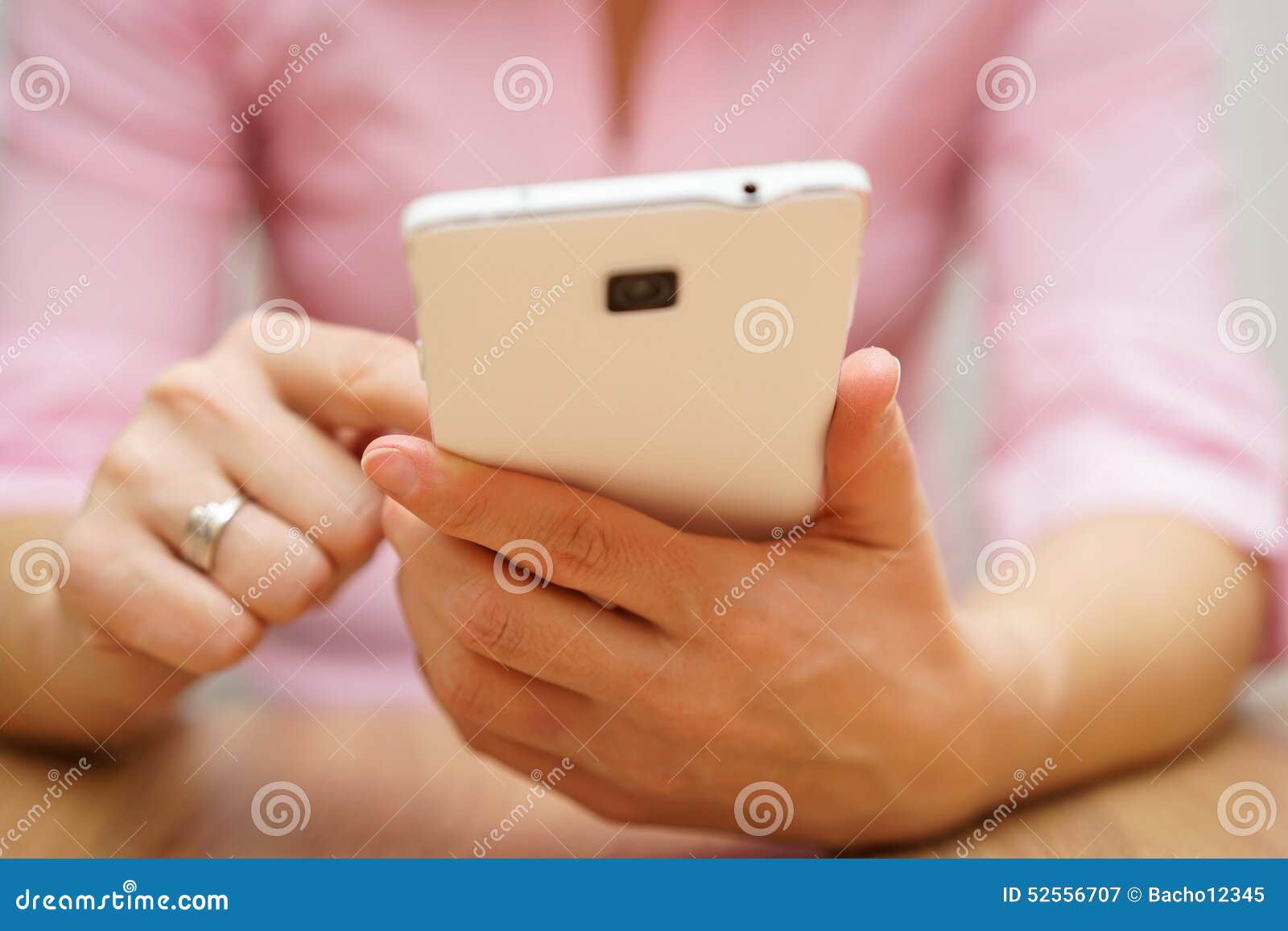 Woman is Typing on Touch Screen on Mobile Phone Stock Image - Image of ...
