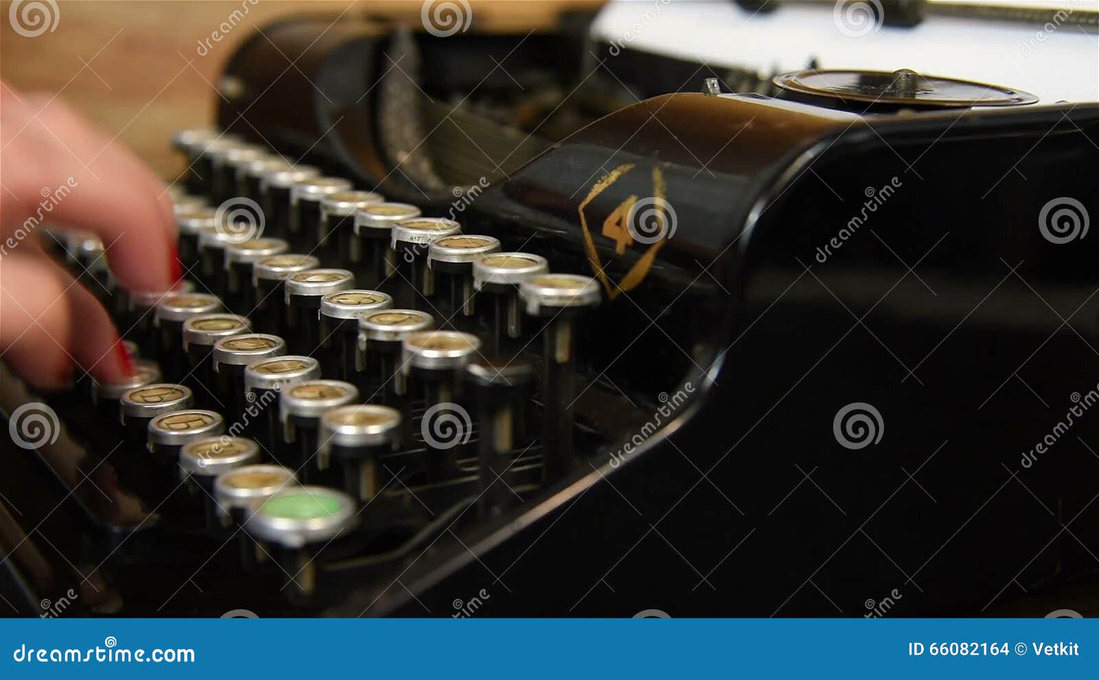 Woman Typing on Vintage Typewriter. Stock Footage - Video of compose ...