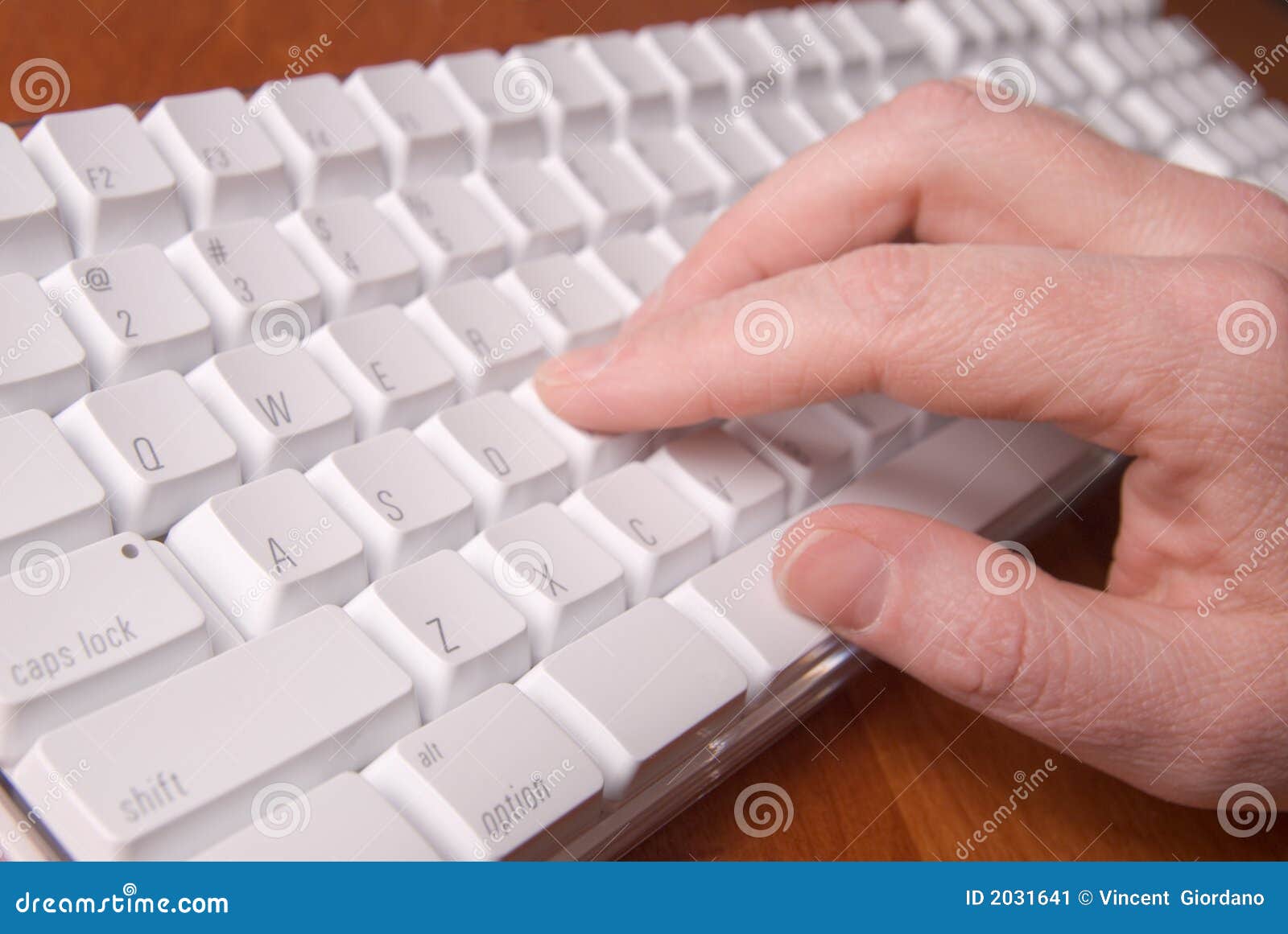 Woman Typing on a White Computer Keyboard Stock Image - Image of ...