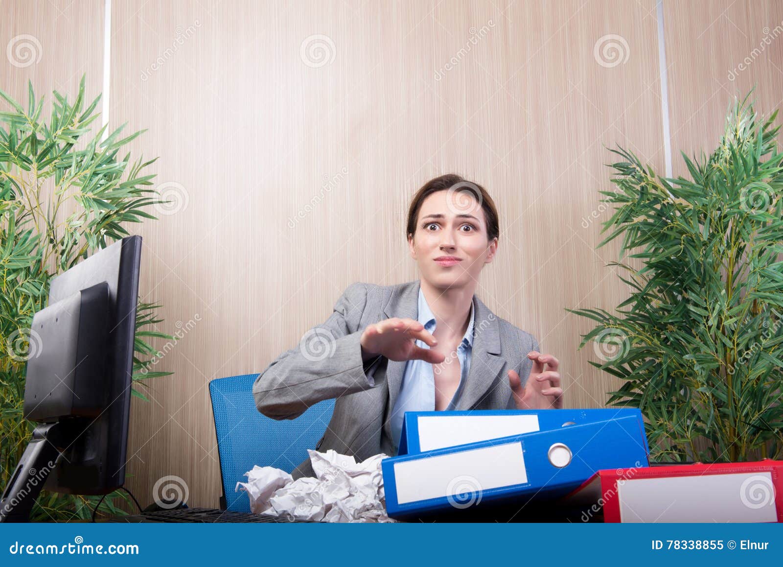 The Woman Under Stress Tossing Papers in the Office Stock Image - Image ...