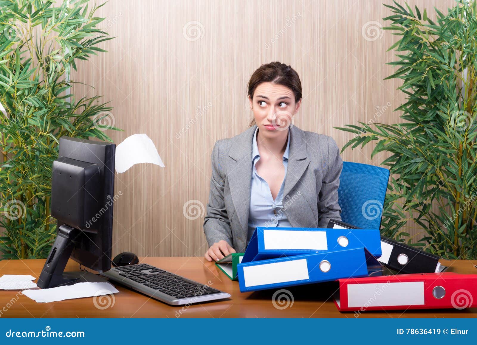 The Woman Under Stress Tossing Papers in the Office Stock Image - Image ...