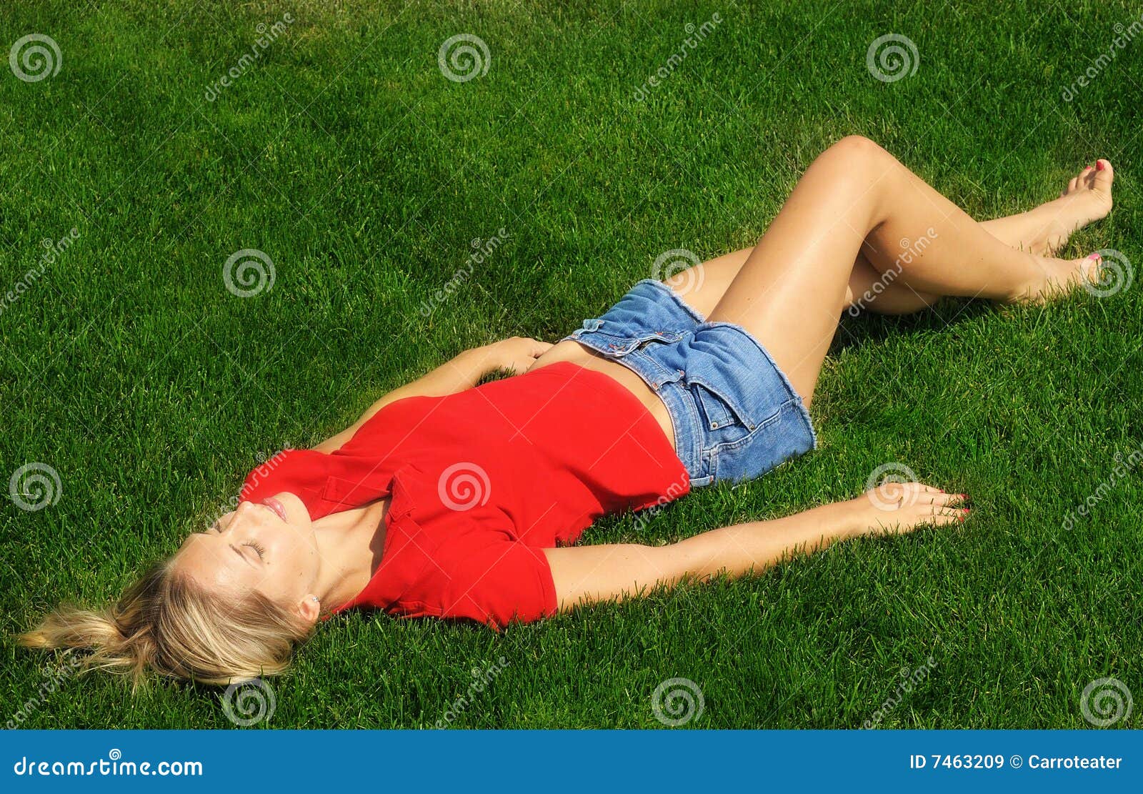 Woman under the sun stock image. Image of lying, young - 7463209