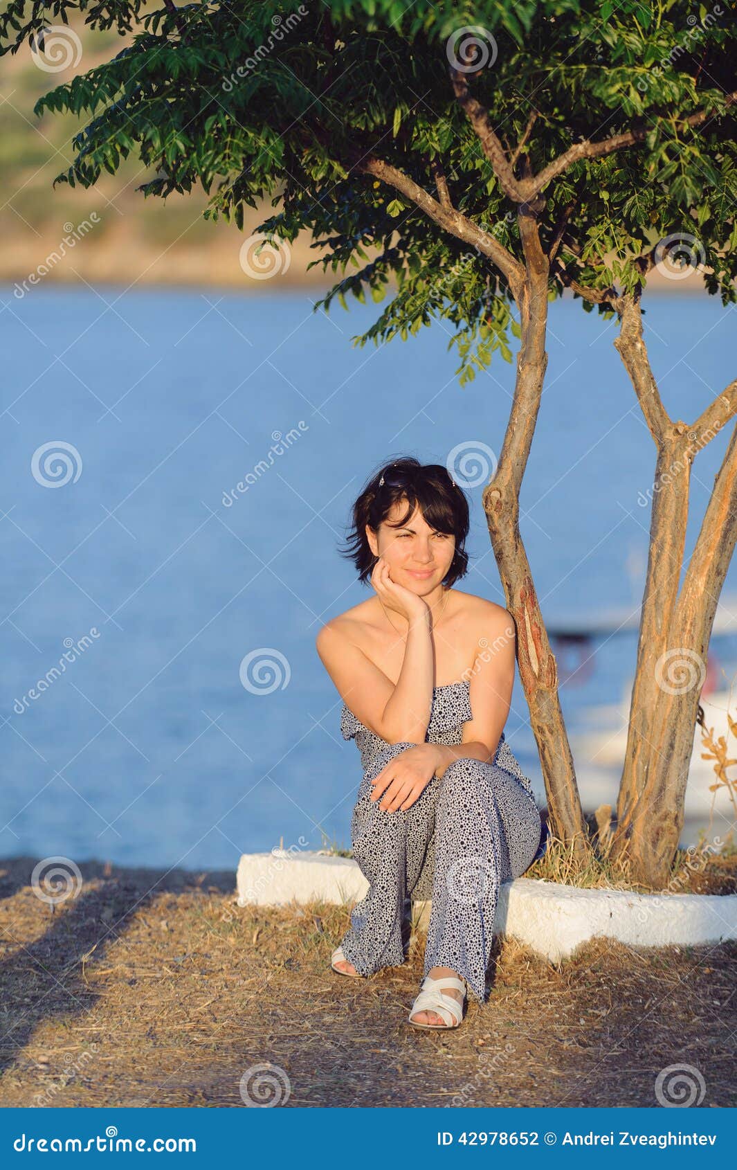Woman under Tree stock photo. Image of beautiful, hair - 42978652