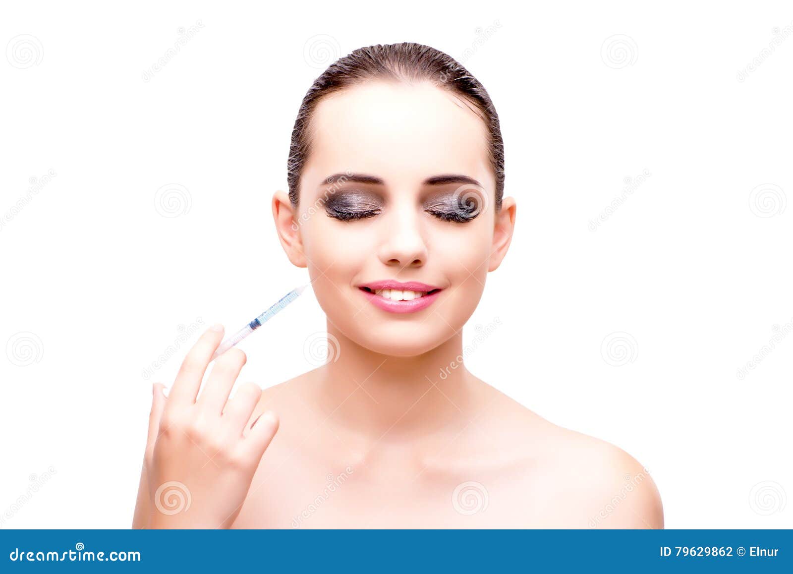 The Woman Undergoing Plastic Surgery Isolated on White Stock Photo ...