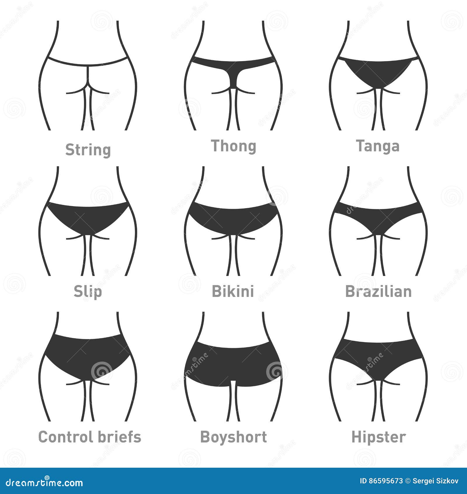 Woman Underwear Panties Types Vector Stock Vector Illustration Of