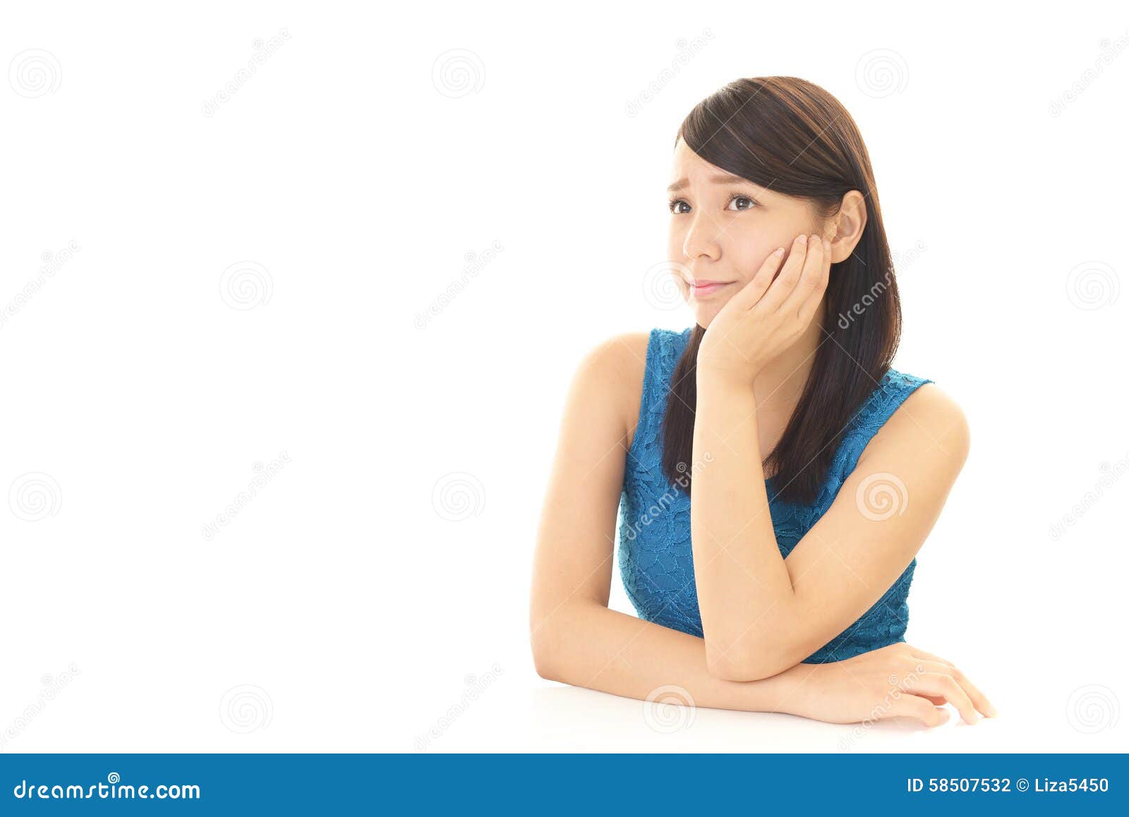 Woman with an uneasy look stock photo. Image of businesswoman - 58507532