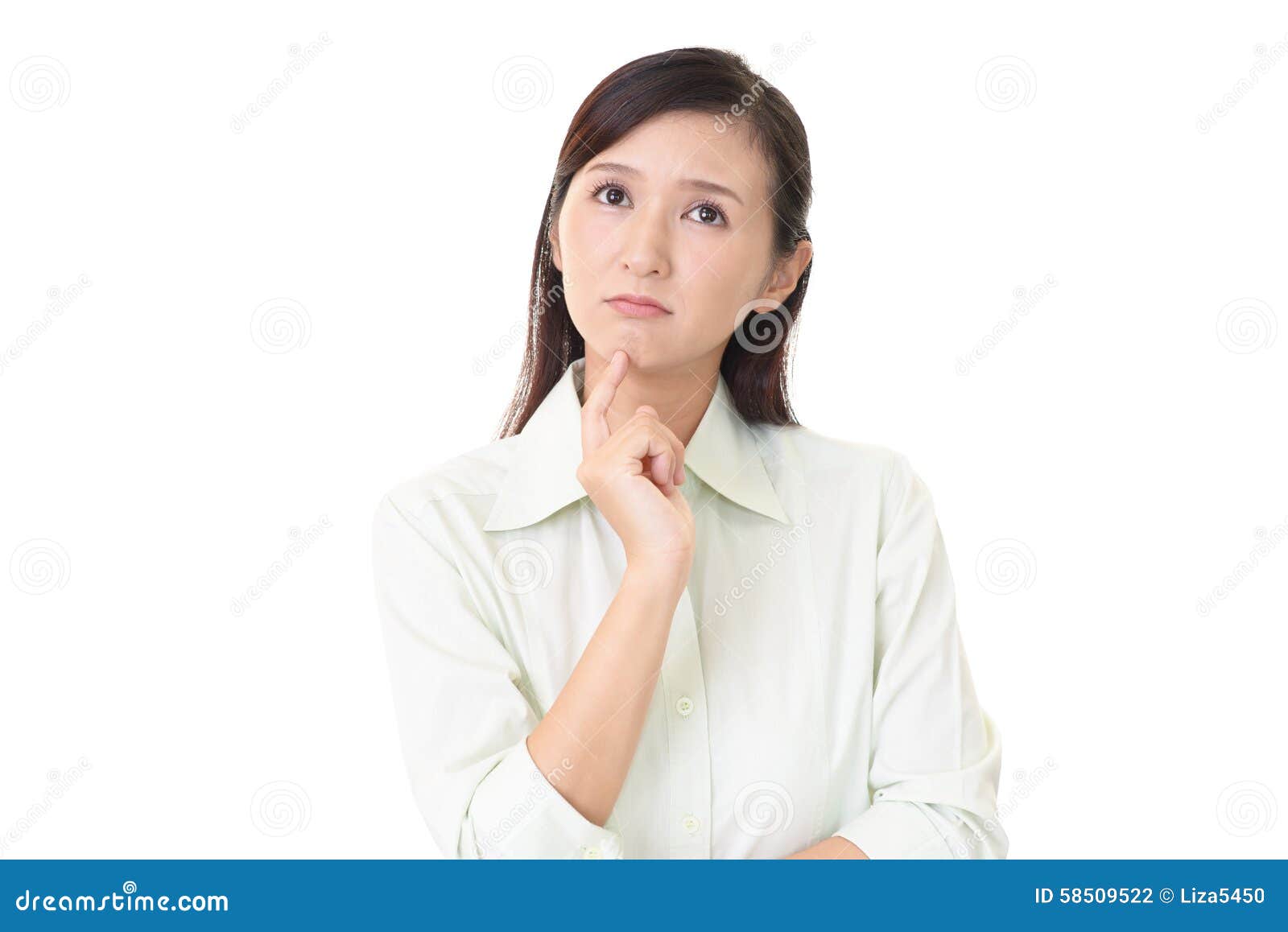 Woman with an uneasy look stock photo. Image of beauty - 58509522