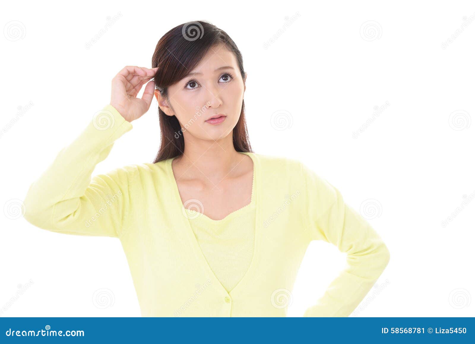 Woman with an uneasy look stock image. Image of facial - 58568781