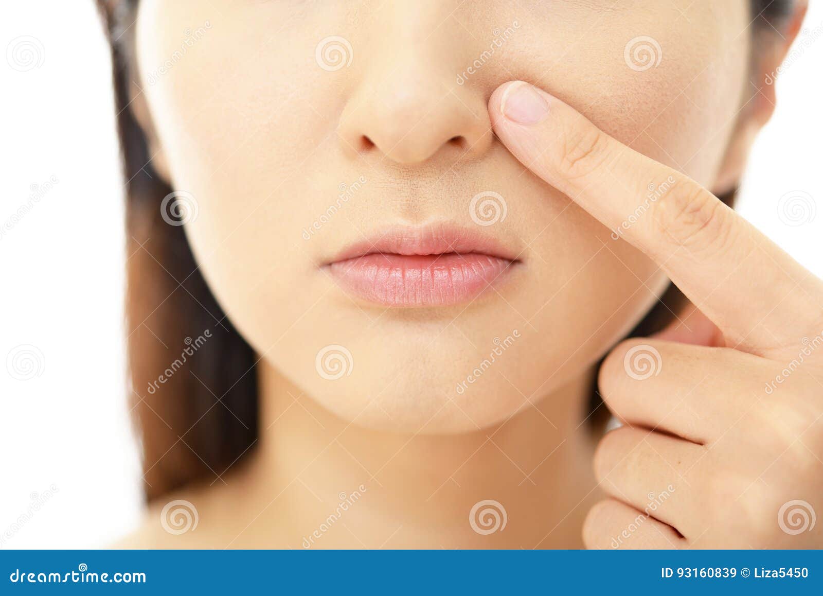 Woman with an uneasy look. stock image. Image of person - 93160839