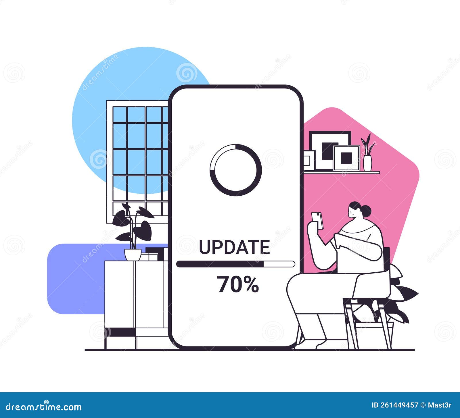 Woman Updating Operating System Update Process Install New Software On ...
