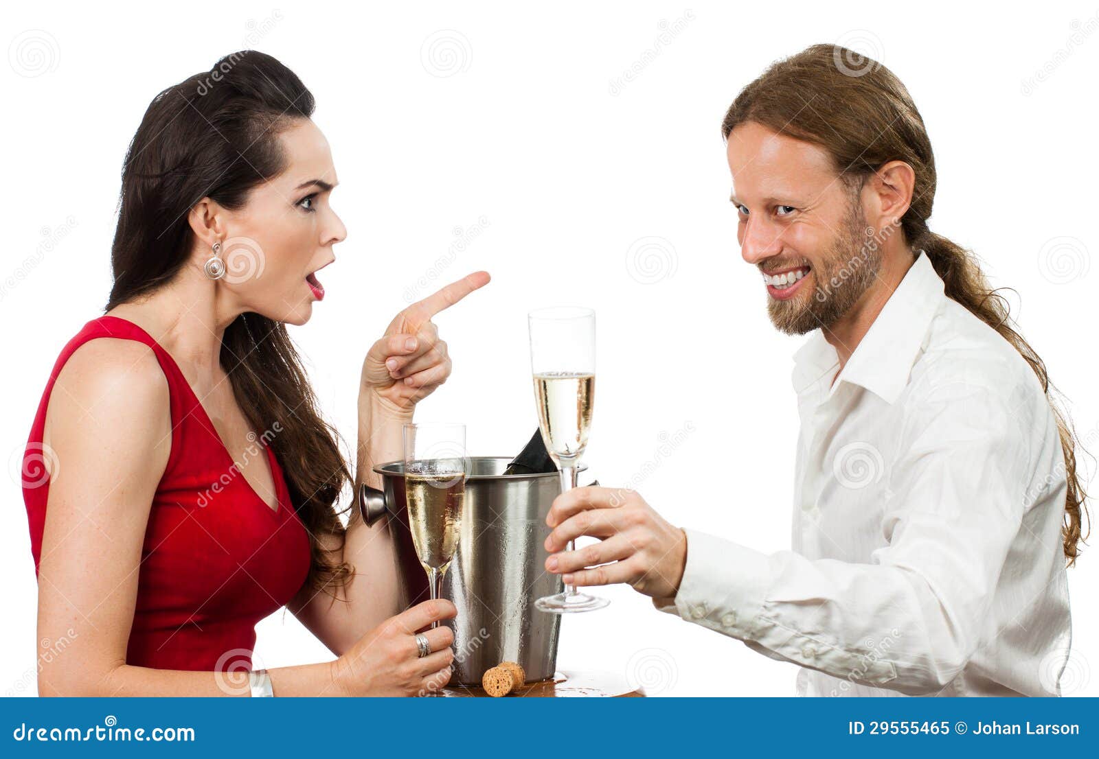 Woman Upset with Flirting Boyfriend Stock Image - Image of caucasian ...