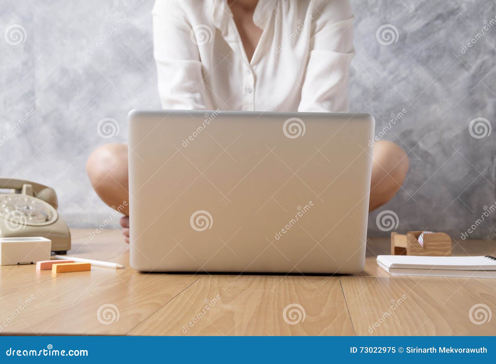 Woman Use Computer Laptop at Home Stock Image - Image of home ...