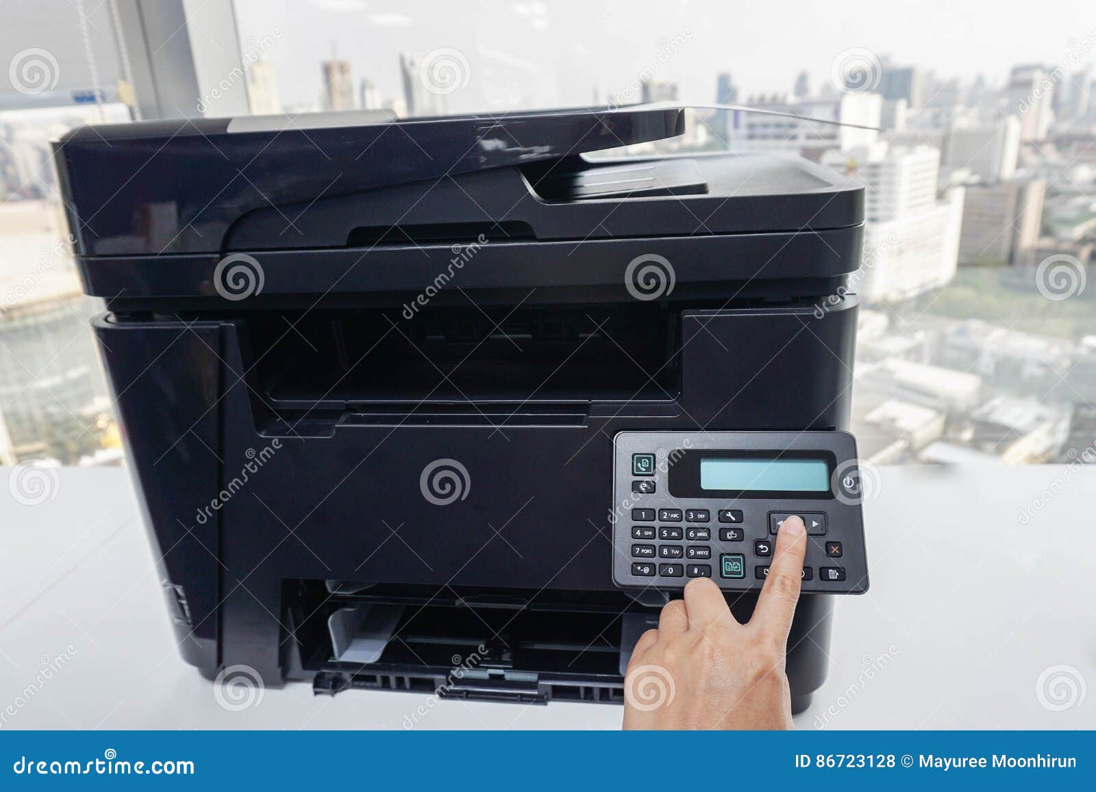 Woman Use Keypad of Printer the Business Documents Stock Photo - Image ...