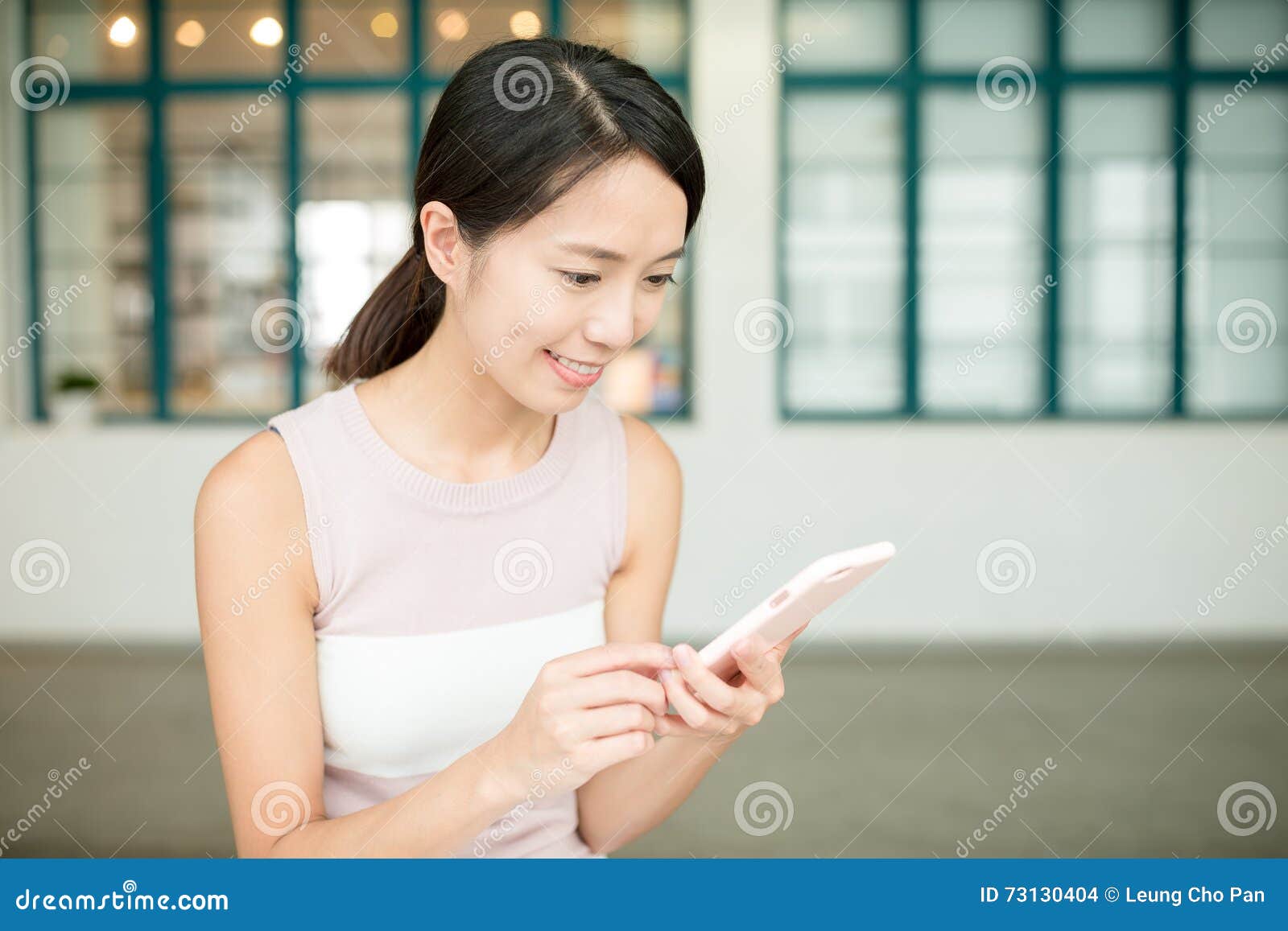 Woman use of phone stock photo. Image of female, enjoy - 73130404