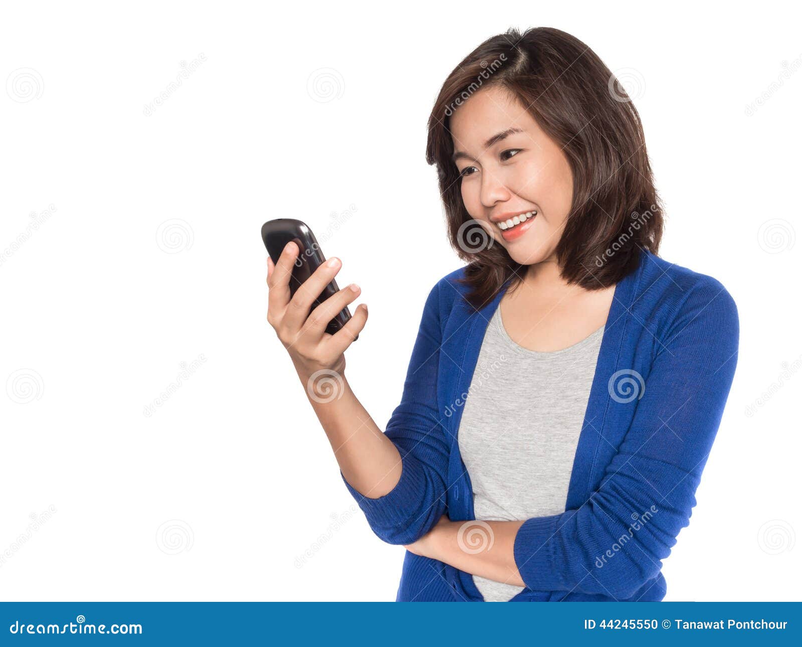 Woman Using App on Mobile Phone Stock Photo - Image of lifestyle ...