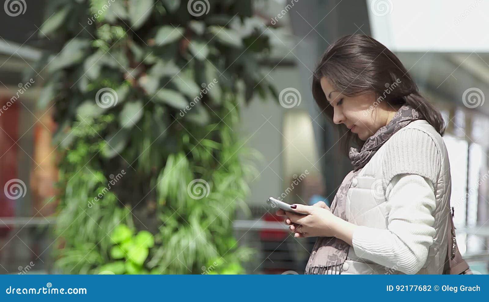 Woman Using App on Smartphone in Mall Stock Footage - Video of ...