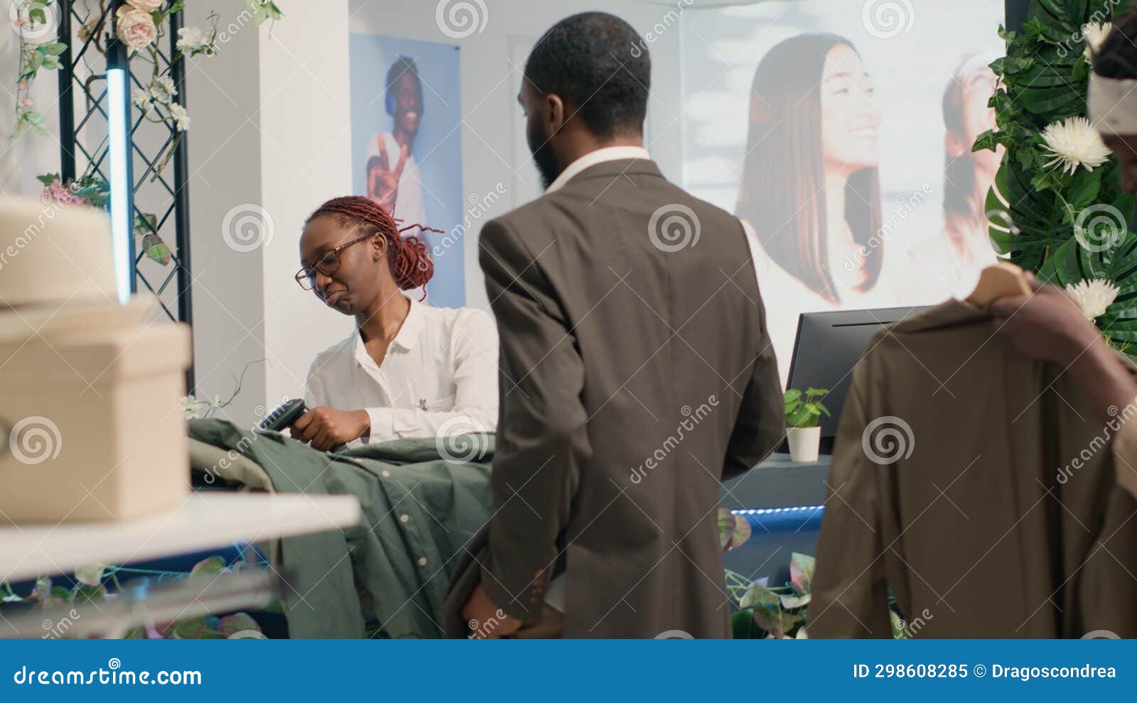 Woman Scanning Clients Products Stock Image - Image of processing ...