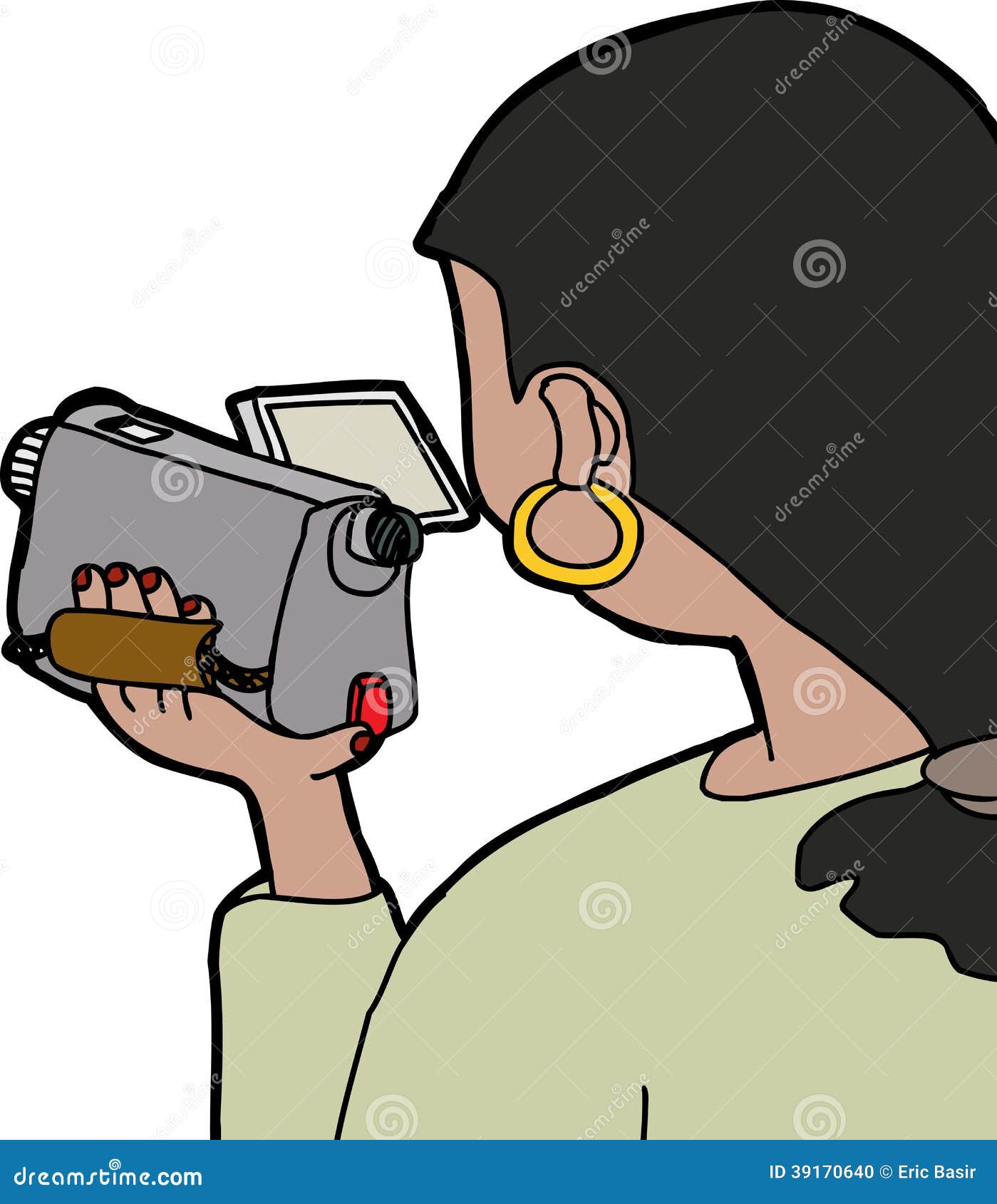 Woman Using Camcorder stock vector. Illustration of holding - 39170640