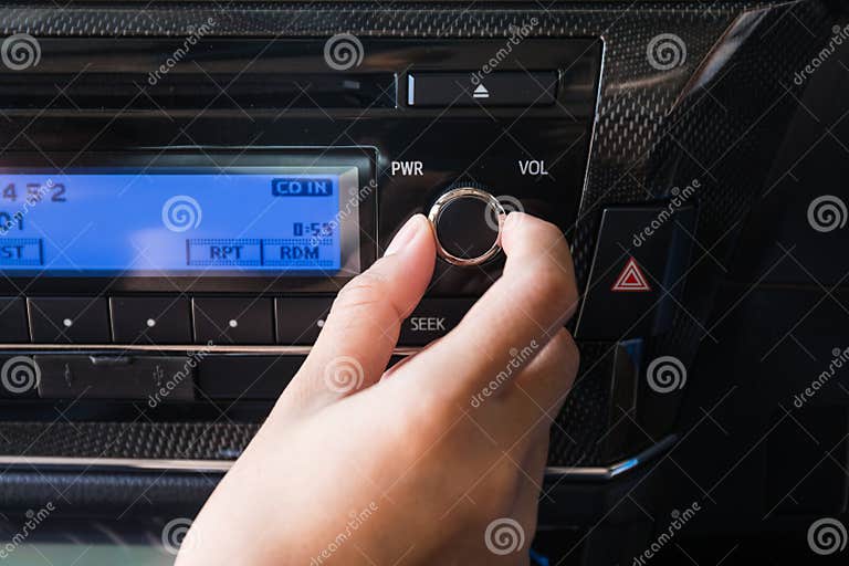 Woman Using Car Volume Audio Stock Photo - Image of panel, automobile ...