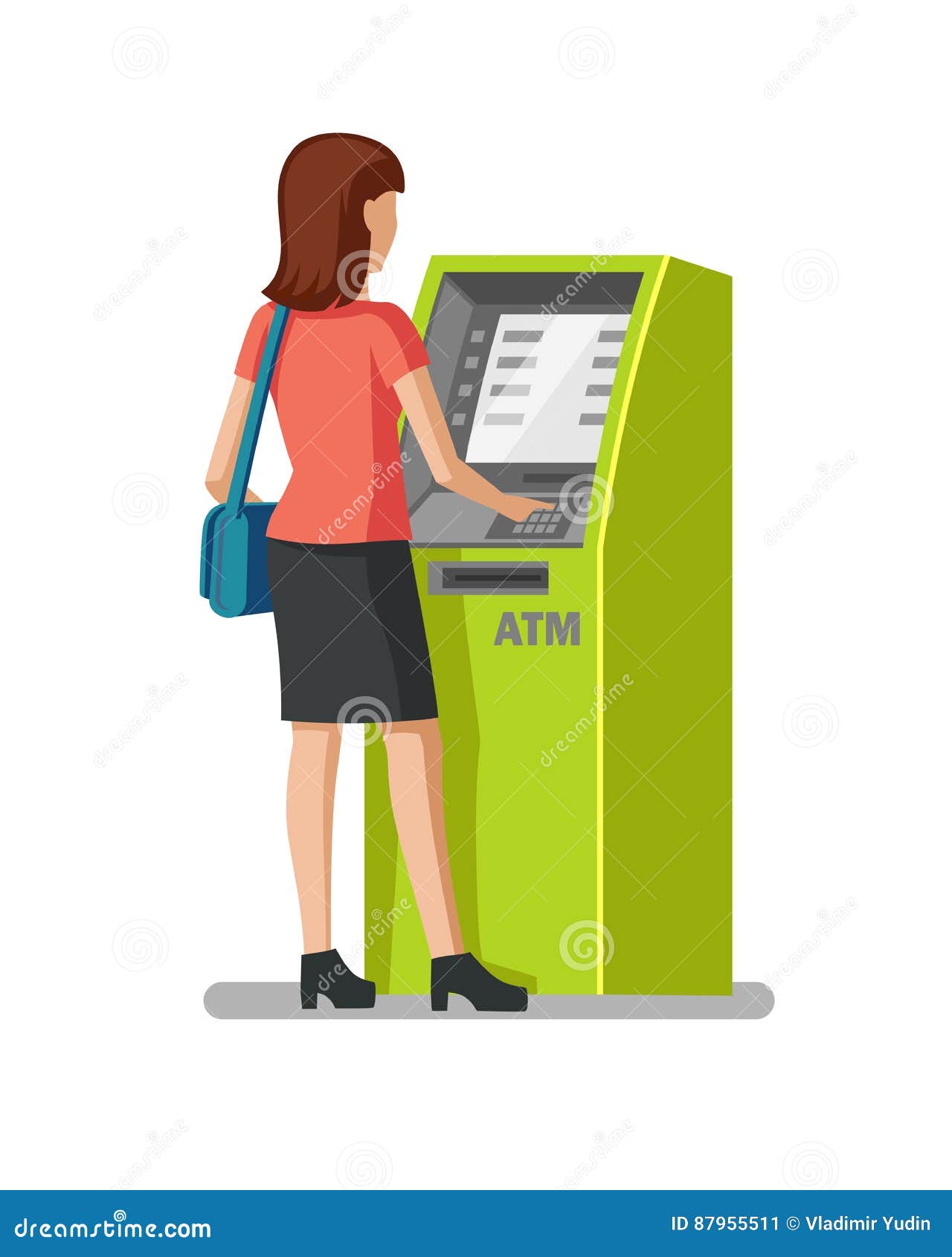 Woman using cash stock vector. Illustration of payment - 87955511