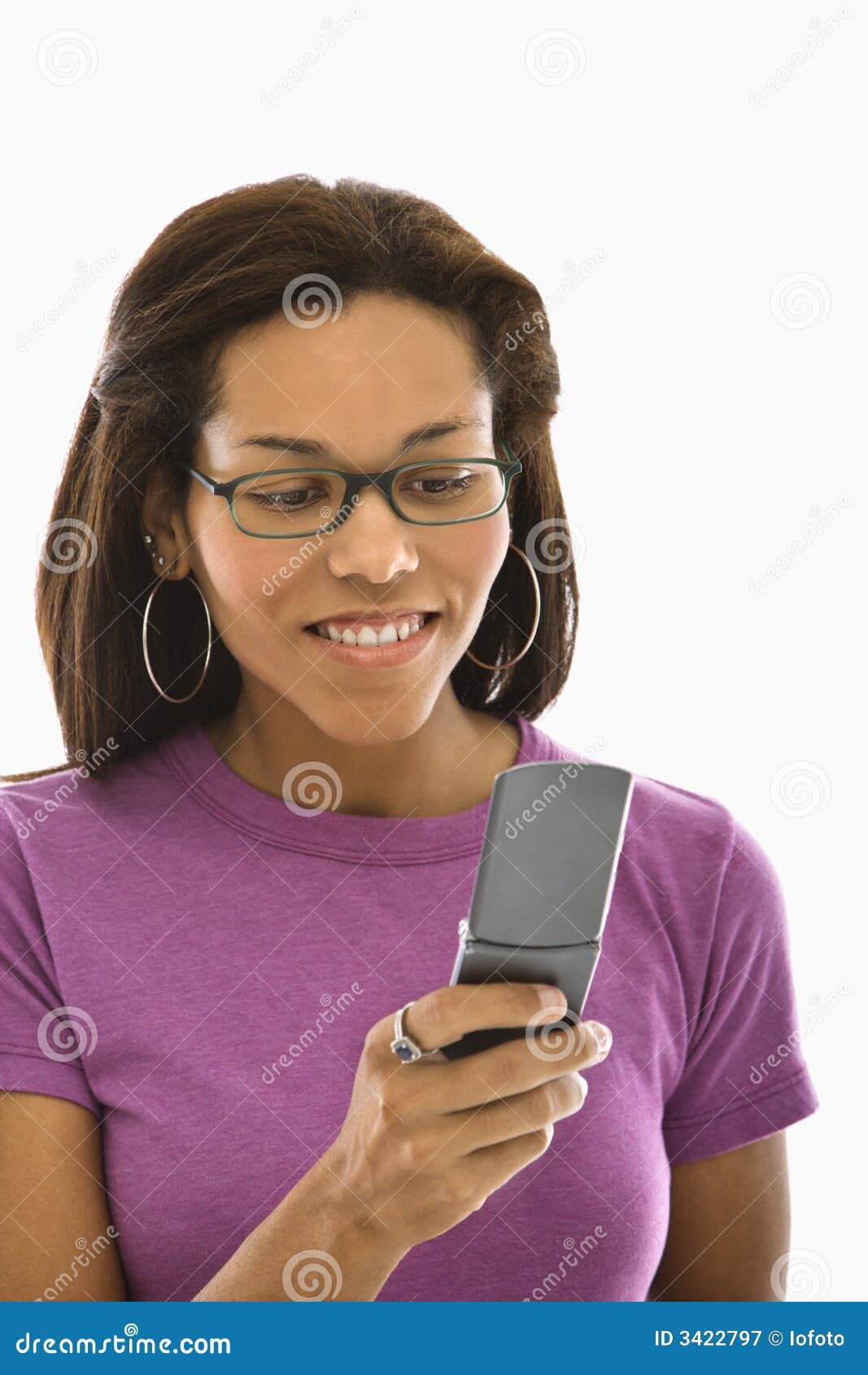 Woman using cell phone. stock image. Image of cellular - 3422797