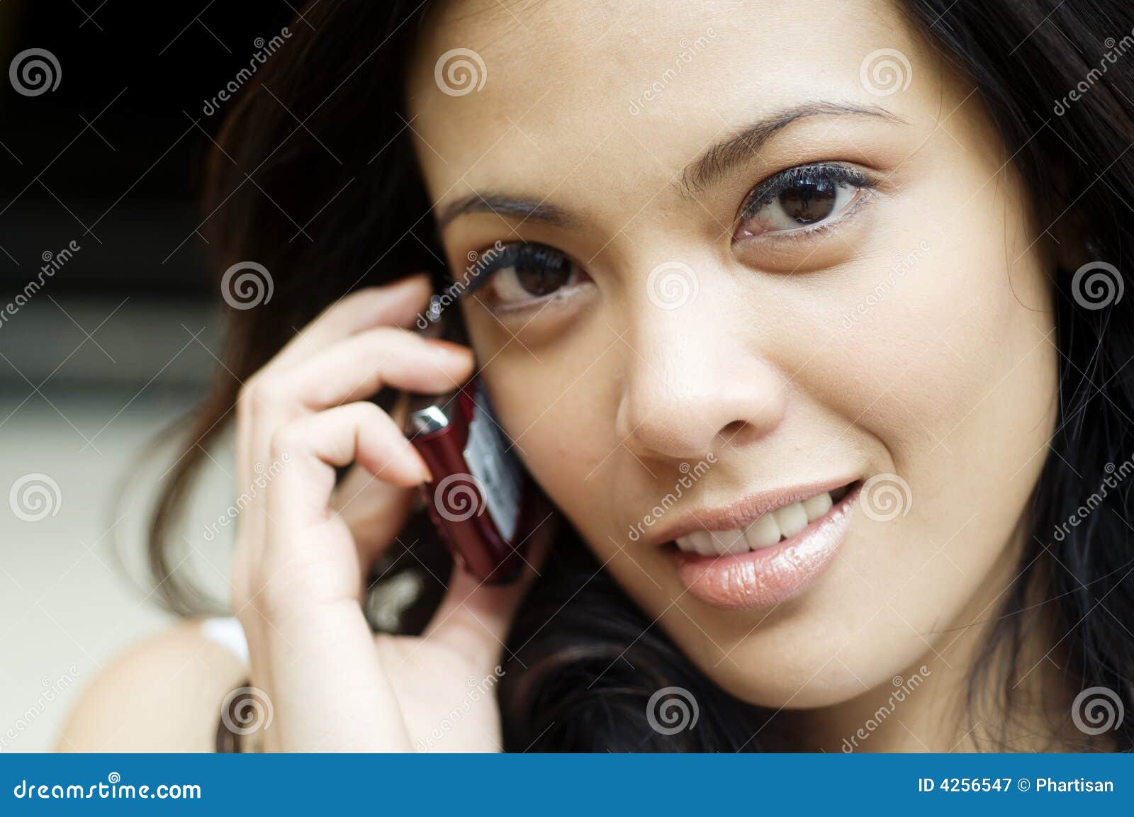 Woman using cell phone stock image. Image of girl, joyful - 4256547