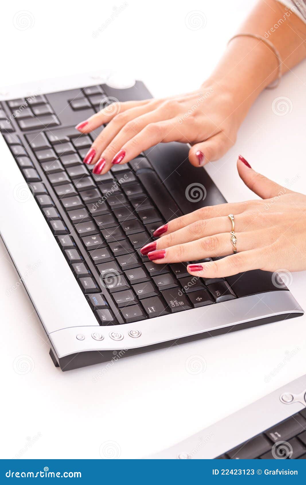 Woman using computer stock image. Image of business, board - 22423123