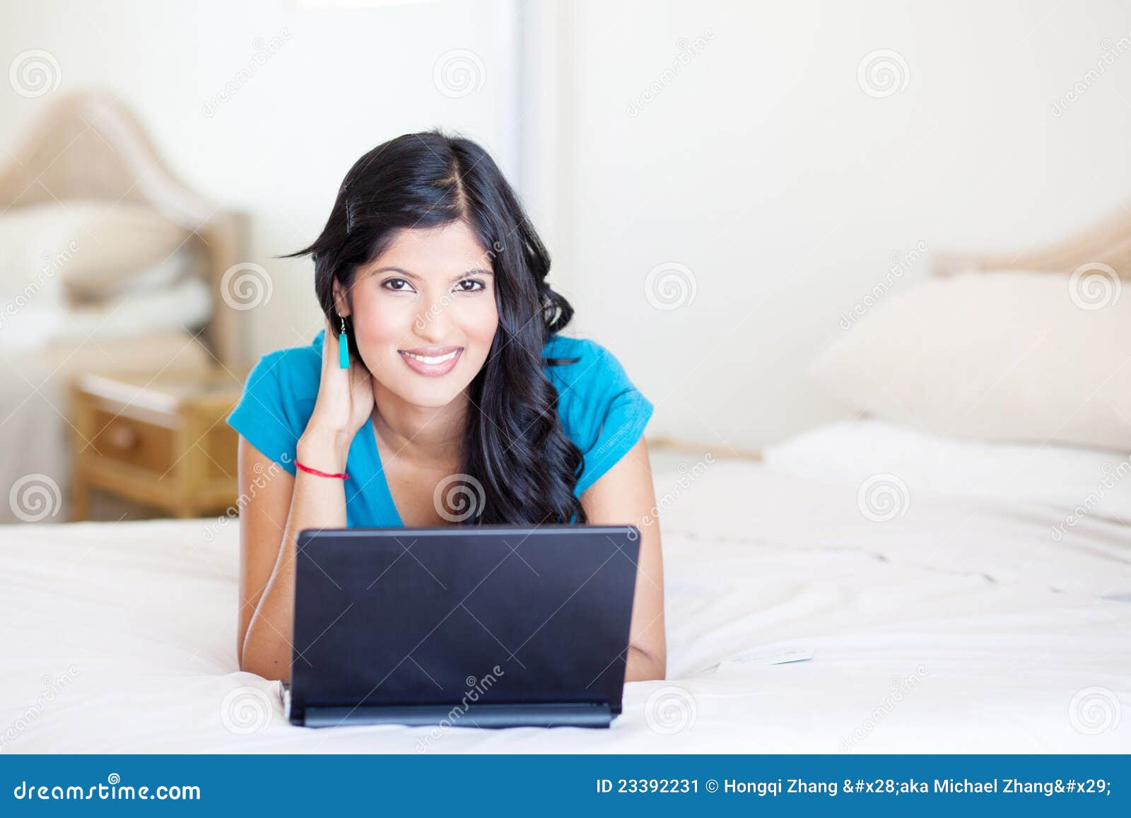 Woman using computer stock image. Image of happy, american - 23392231