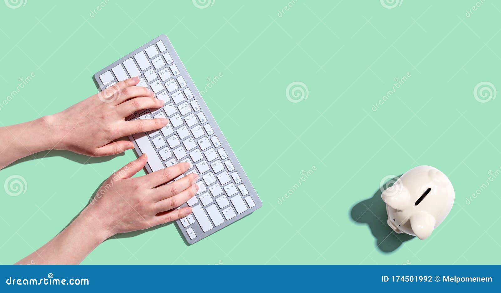 Woman Using a Computer Keyboard Stock Photo - Image of office, spring ...
