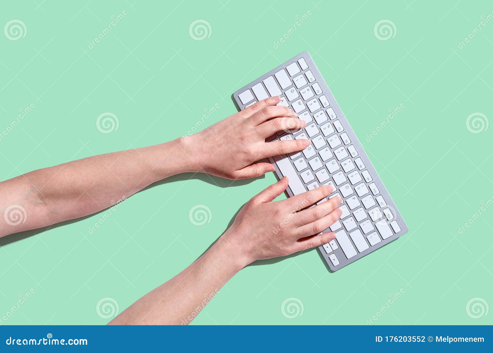 Woman Using a Computer Keyboard Stock Photo - Image of working, digital ...