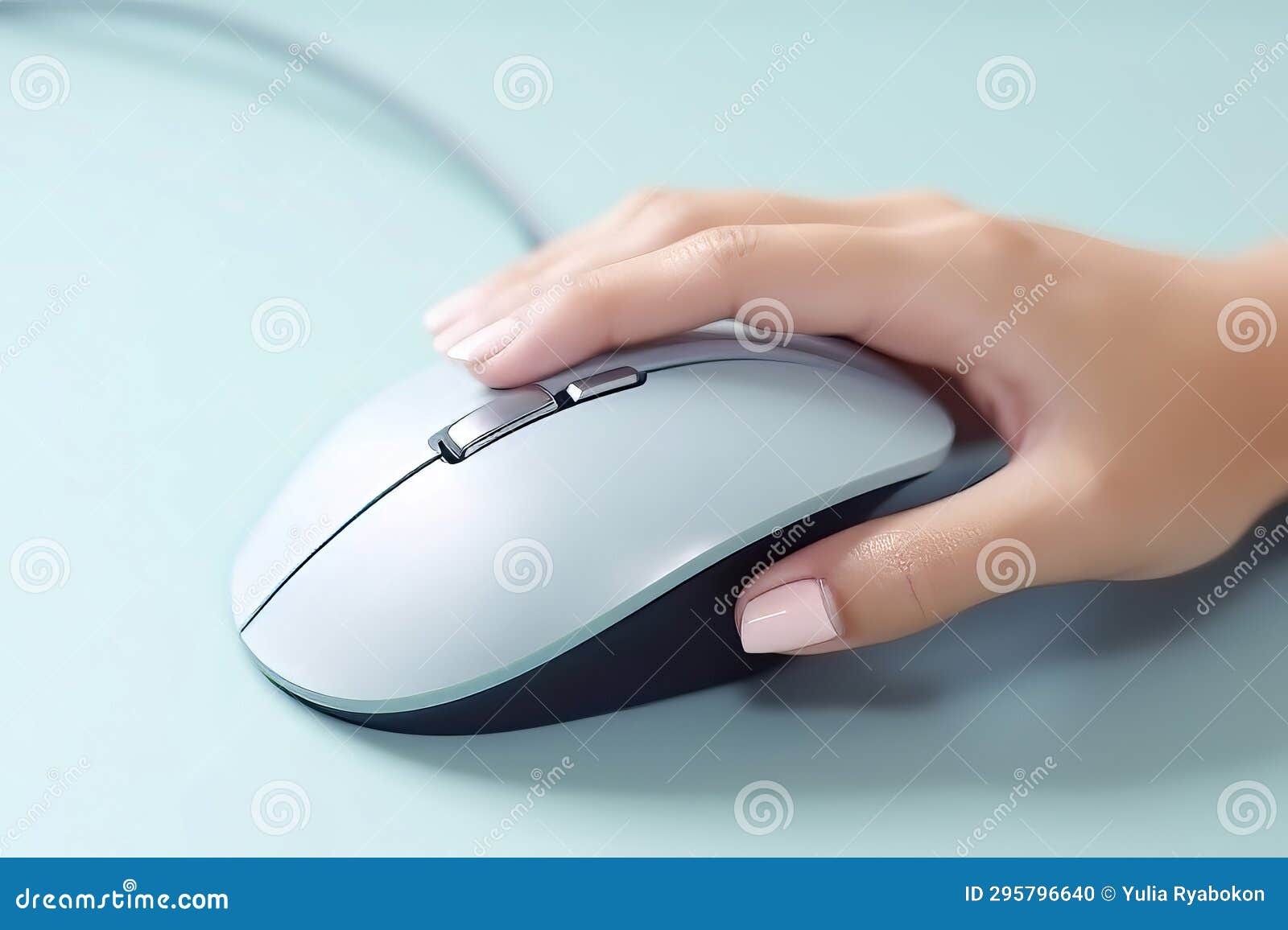 Woman Using Computer Mouse at Web Internet. Generate Ai Stock Photo ...
